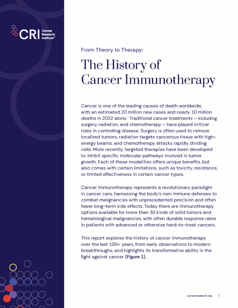 From Theory to Therapy: The 100-Year Journey of Cancer Immunotherapy ...
